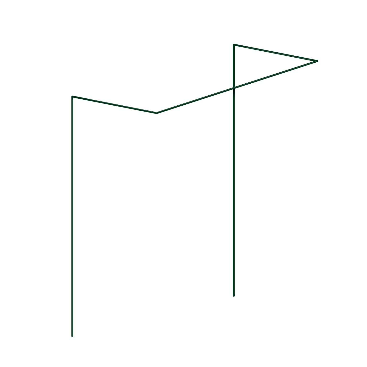 Bush support straight 50 x 40 cm, green - Ø 6 mm - Peacock Garden Supports