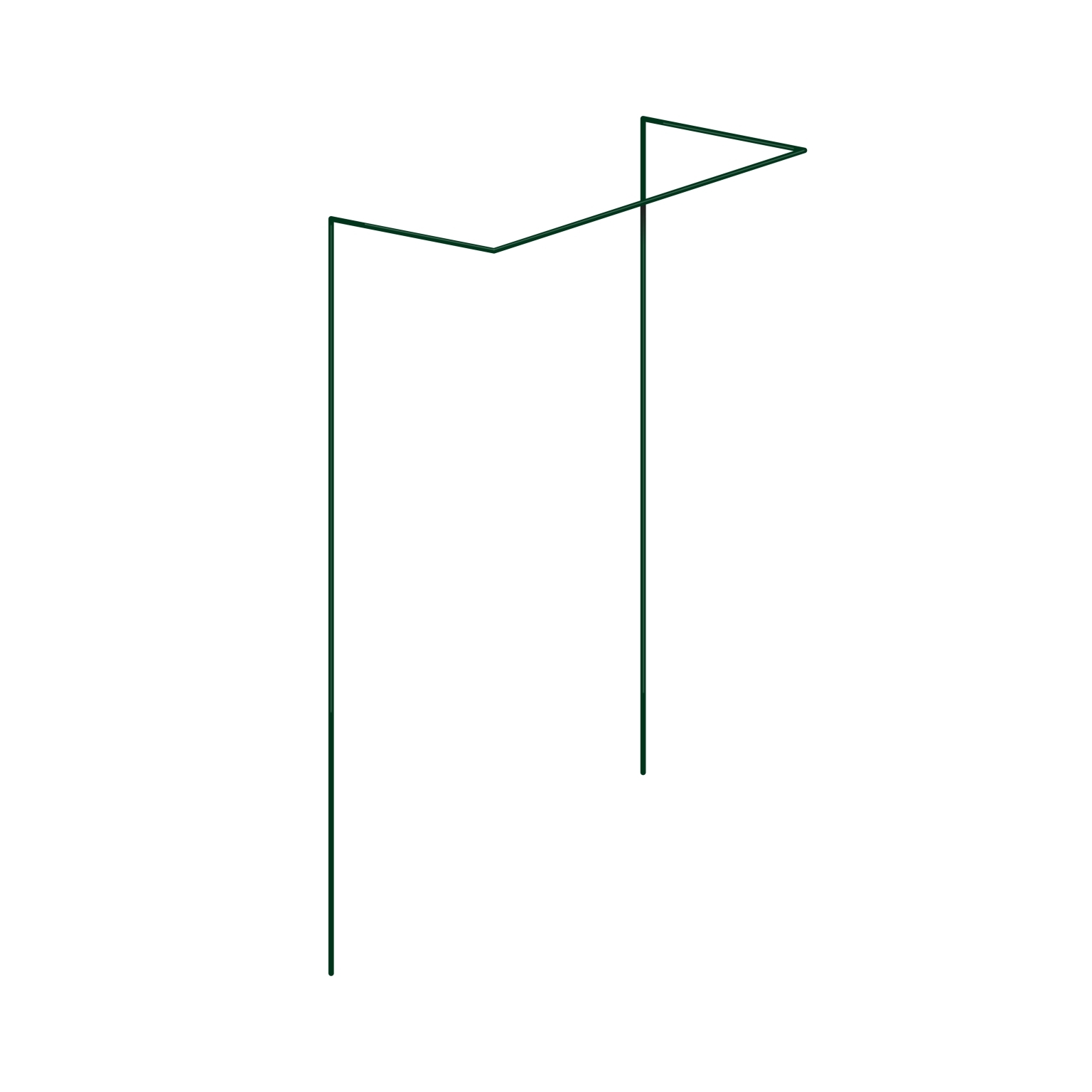 Bush support straight 75 x 40 cm, green - Ø 6 mm - Peacock Garden Supports