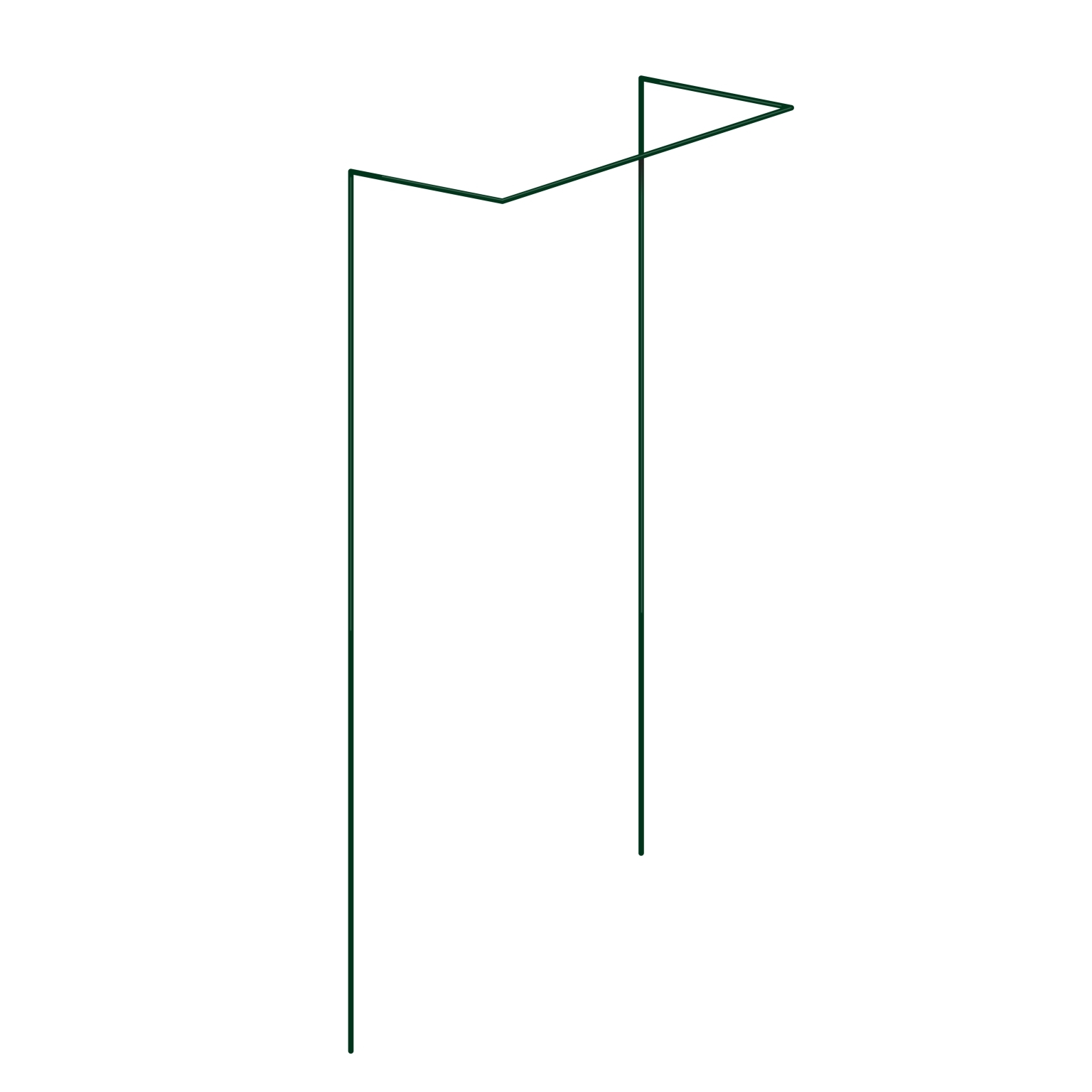 Bush support straight 100 x 40 cm, green - Ø 6 mm - Peacock Garden Supports